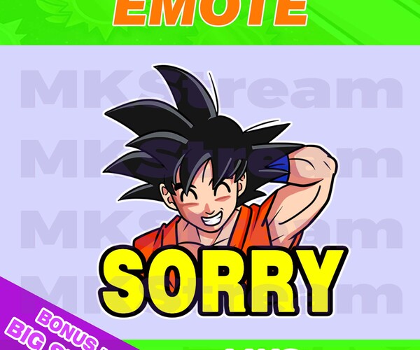 Artstation Twitch Emotes Goku Sorry Apologize Artworks
