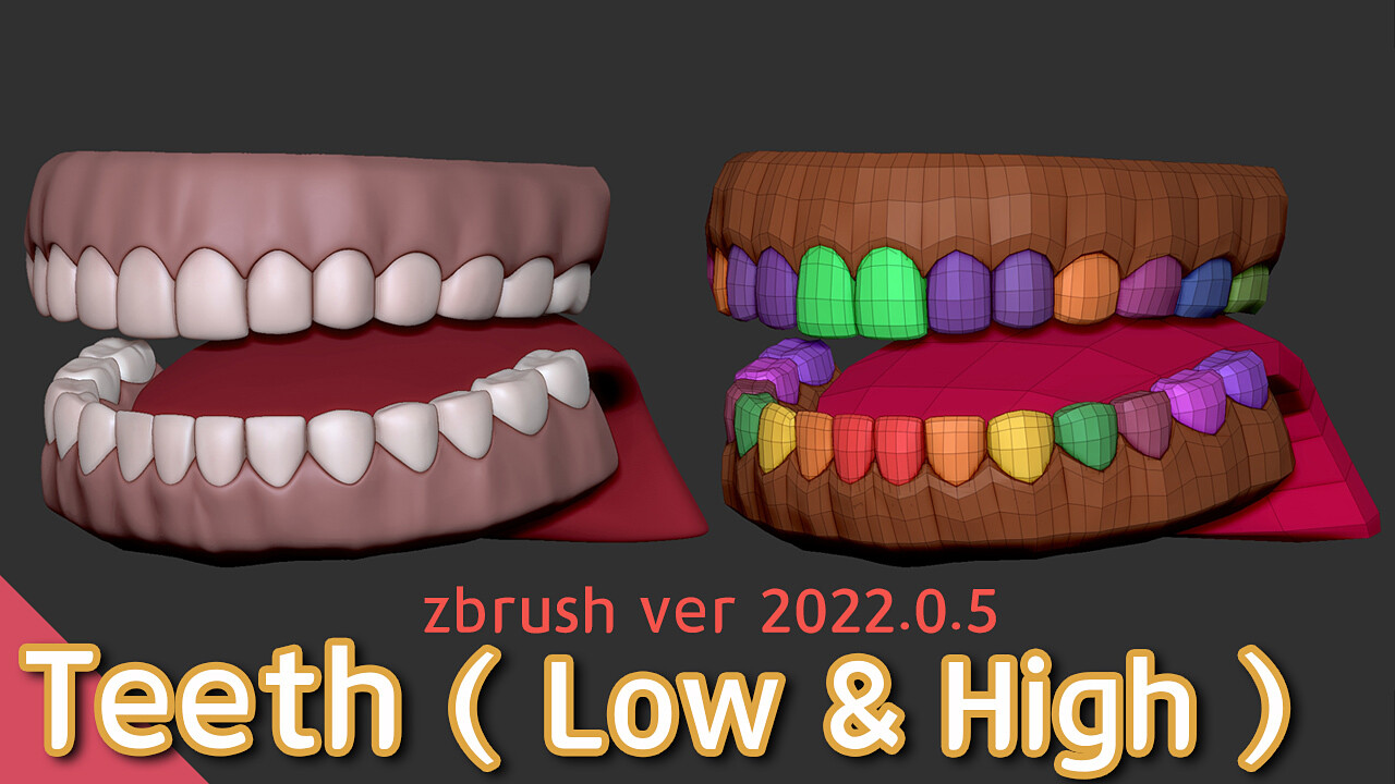 ArtStation - Teeth (Real-time lowpoly & Zbrush) | Resources
