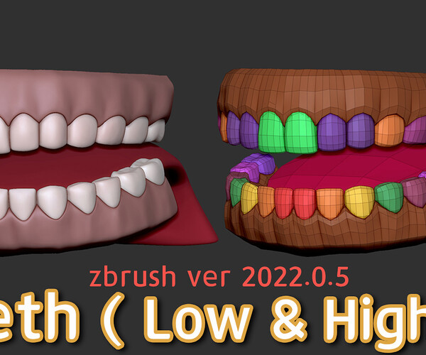 ArtStation - Teeth (Real-time lowpoly & Zbrush) | Resources