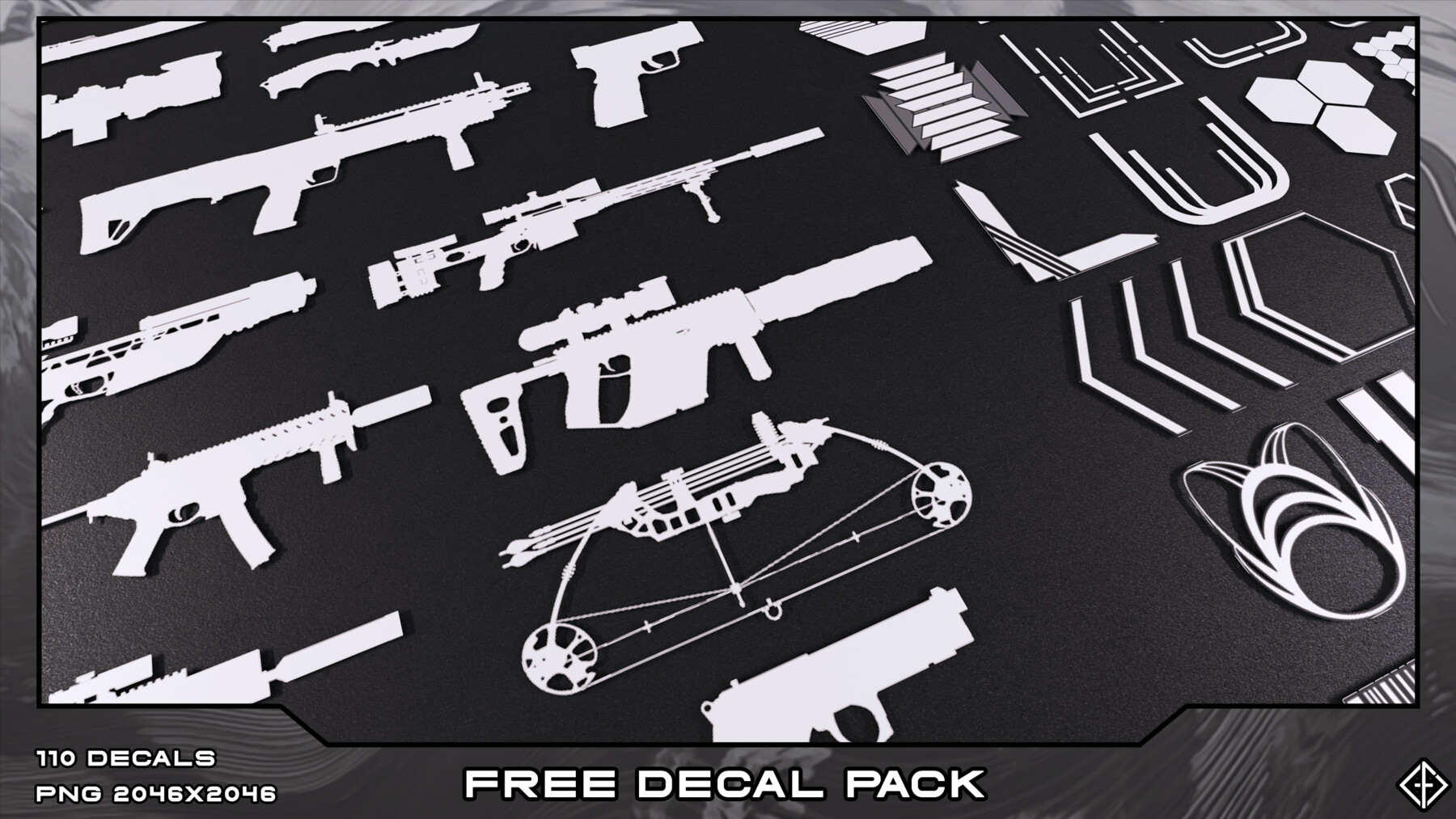 ArtStation - Free Decal Pack / Scifi, Weapon Icons | Game Assets