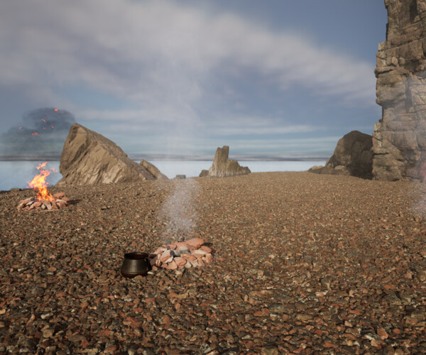 ArtStation - UltraRealistic Fire And Coast UE5 | Game Assets