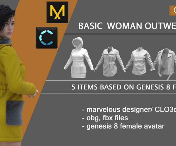 ArtStation - Basic woman outwear pack | Resources