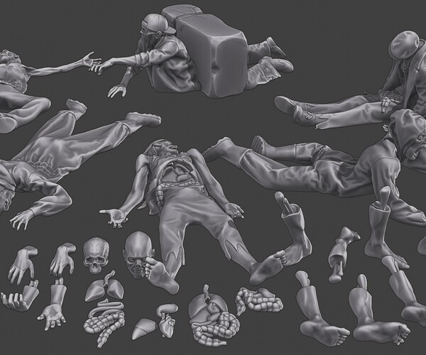 ArtStation - Zombie Crushed and Breaks Pack 1 | Resources
