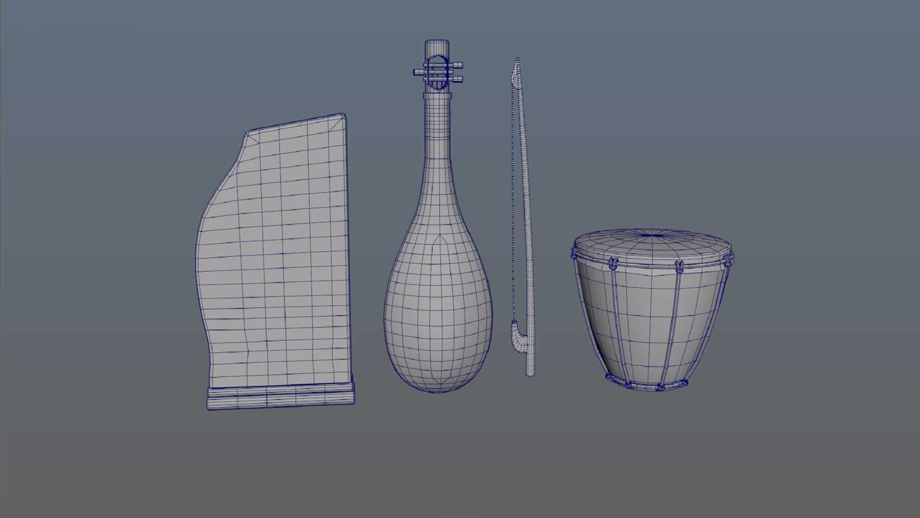 ArtStation - Musical instruments drum flute balalaika PBR game ready ...