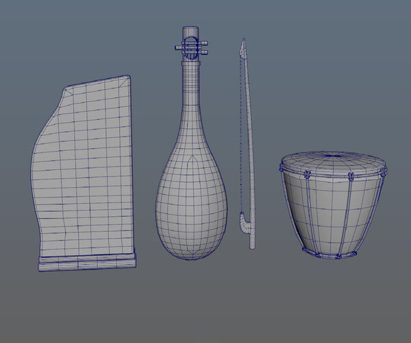 ArtStation - Musical instruments drum flute balalaika PBR game ready ...