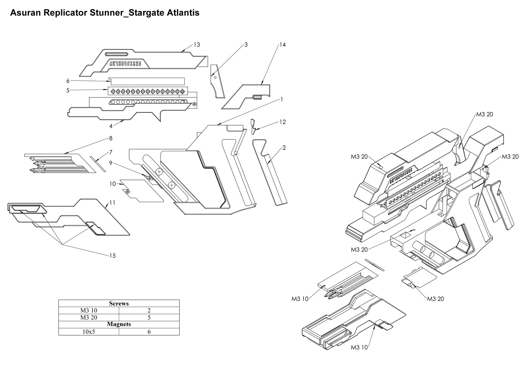 ArtStation - ASURAN REPLICATOR STUNNER - STARGATE - PRINTABLE 3D MODEL - STL FILES | Resources