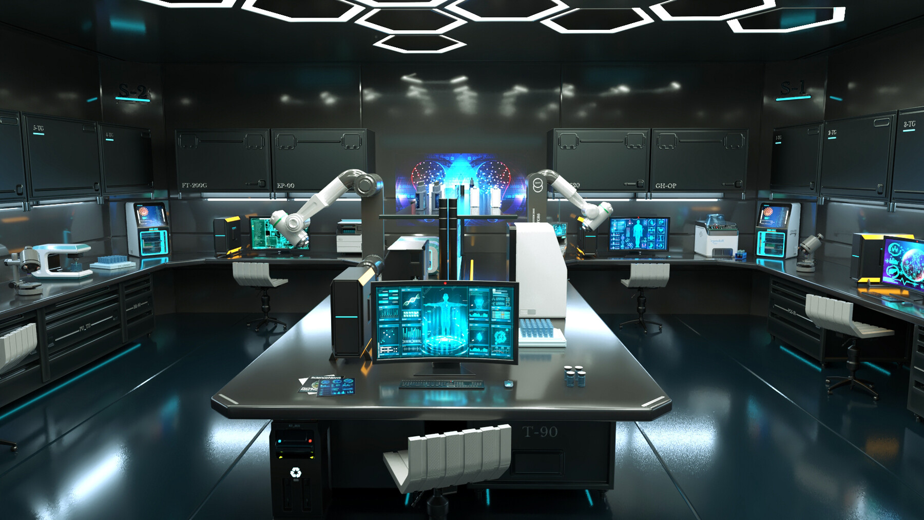 ArtStation - Sci Fi Interior laboratory (modern) - scifi station 3D ...