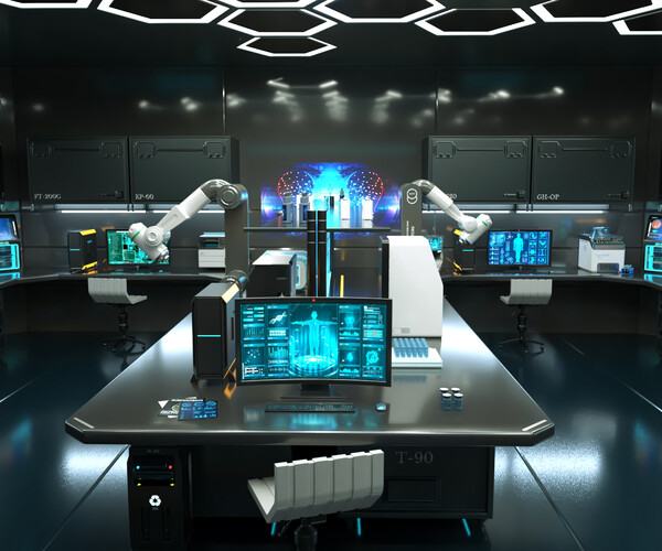 ArtStation - Sci Fi Interior laboratory (modern) - scifi station 3D ...