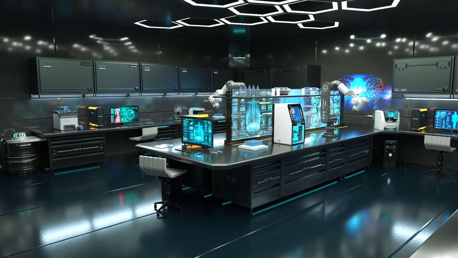 ArtStation - Sci Fi Interior laboratory (modern) - scifi station 3D ...