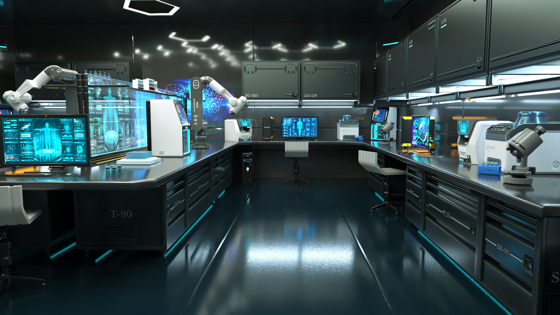 ArtStation - Sci Fi Interior laboratory (modern) - scifi station 3D ...
