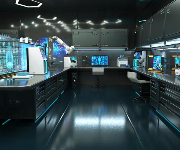 ArtStation - Sci Fi Interior laboratory (modern) - scifi station 3D ...