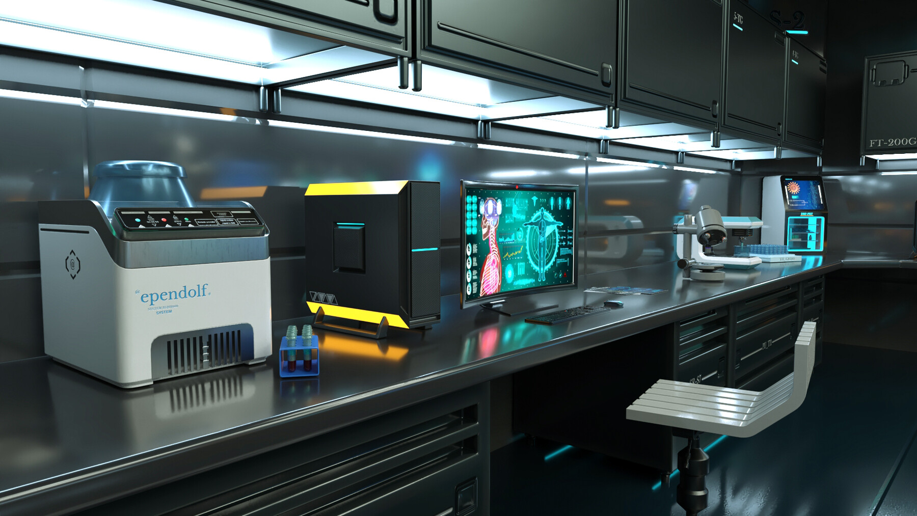 ArtStation - Sci Fi Interior laboratory (modern) - scifi station 3D ...