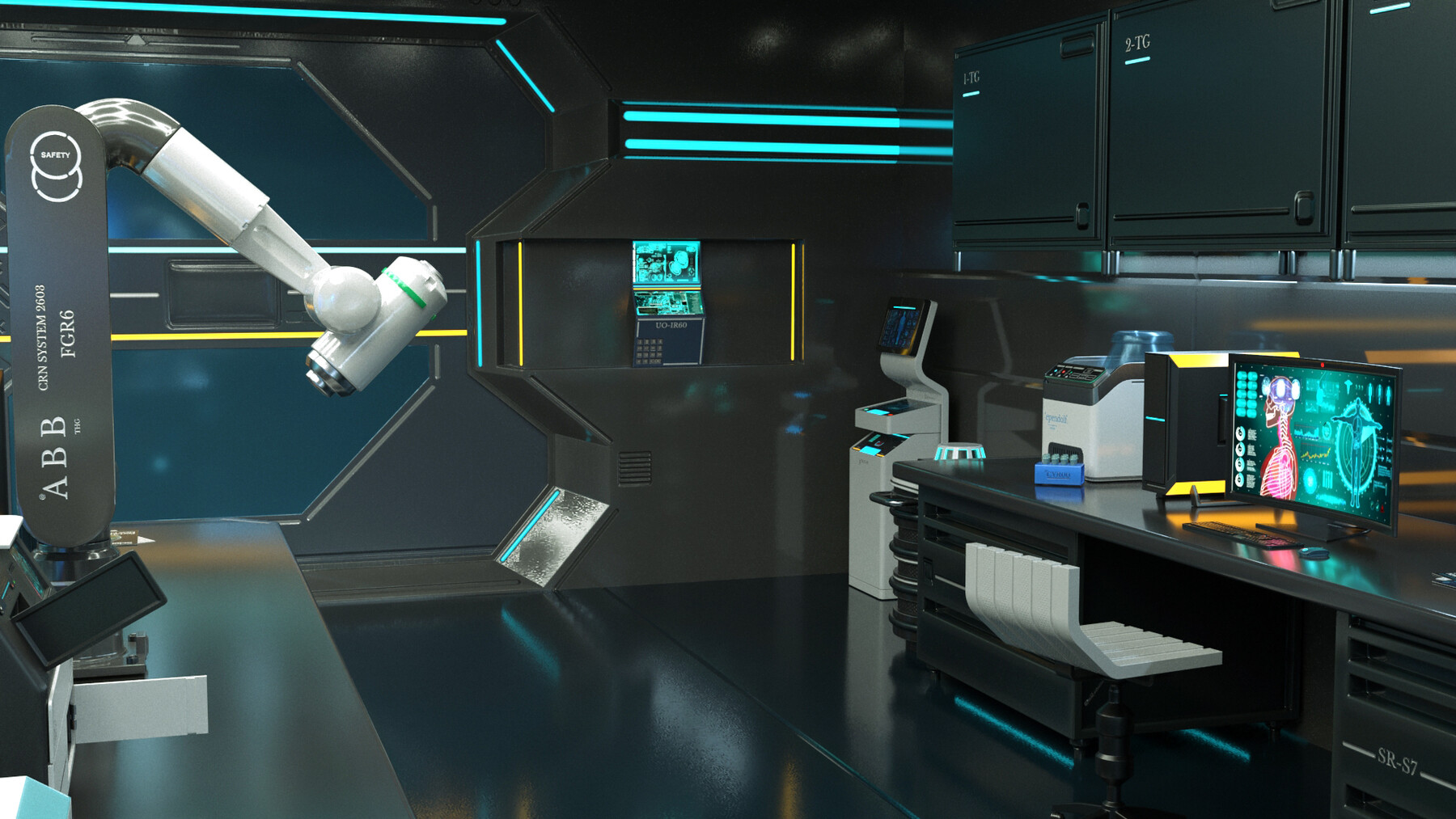 ArtStation - Sci Fi Interior laboratory (modern) - scifi station 3D ...