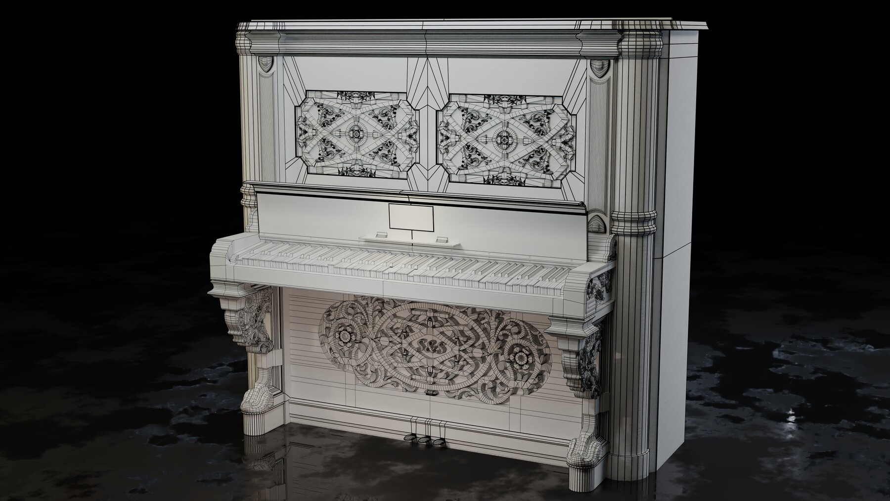 ArtStation - Old Antique Piano | Game Assets