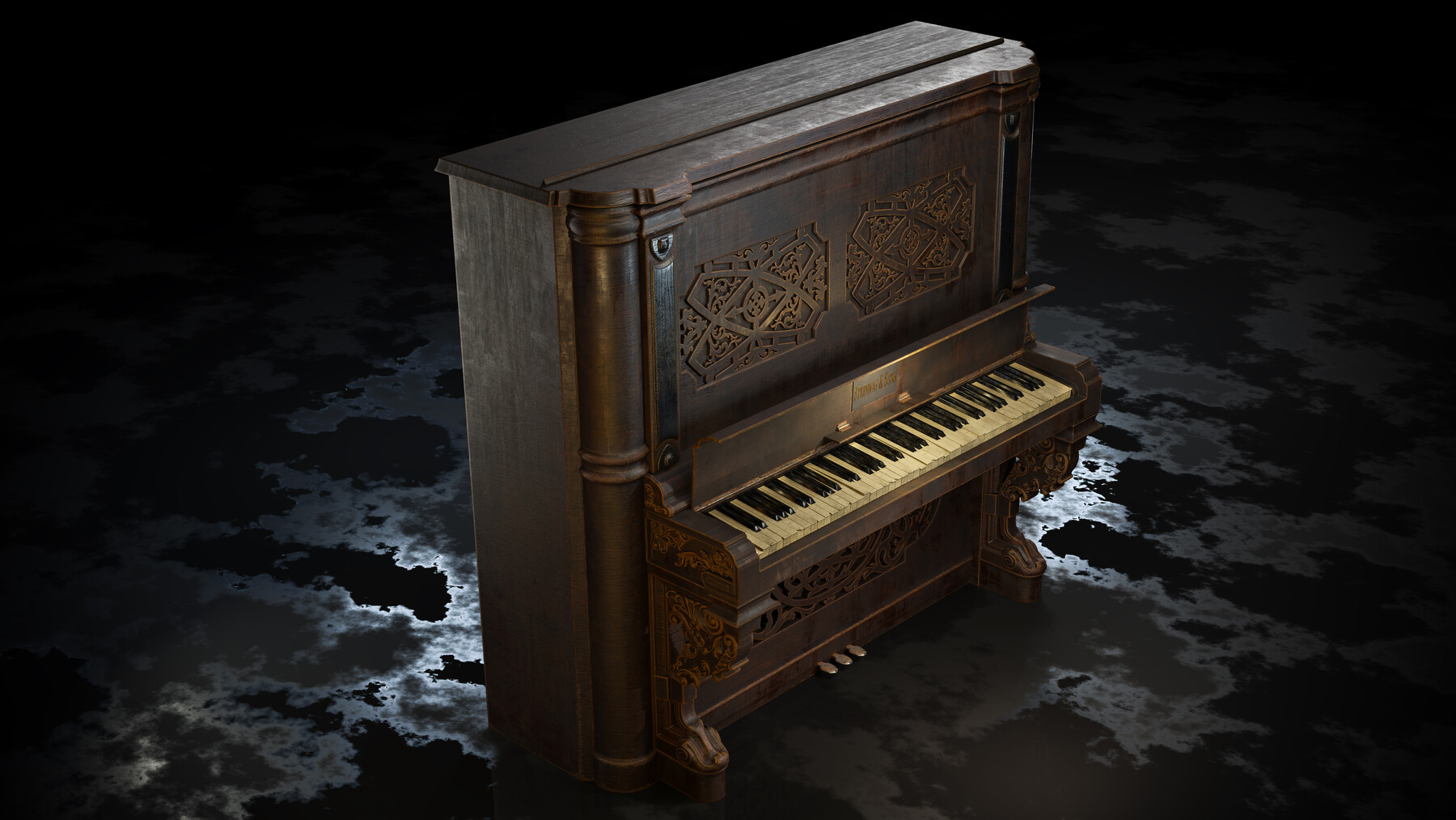 ArtStation - Old Antique Piano | Game Assets