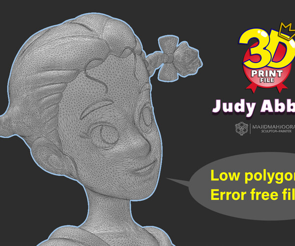 ArtStation - Judy Abbott 3d print model ( ready for 3D print ) with UV ...