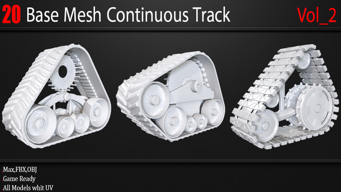 ArtStation - 20 Base Mesh Continuous Track _ Vol 02 (Game Ready) | Game ...