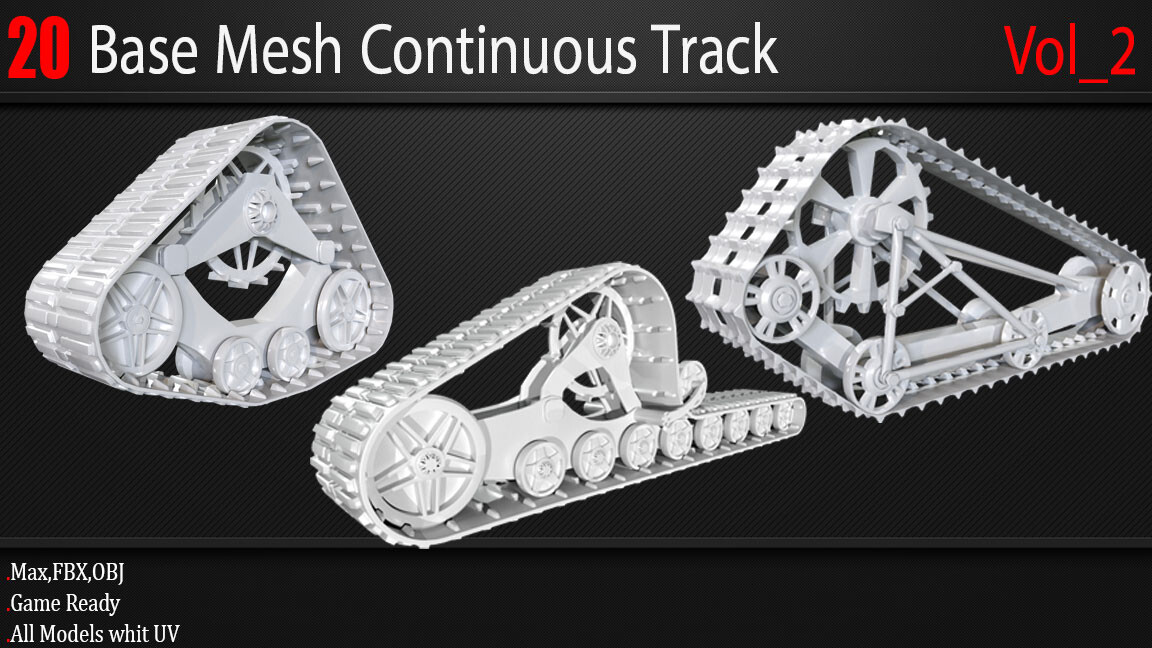ArtStation - 20 Base Mesh Continuous Track _ Vol 02 (Game Ready) | Game ...