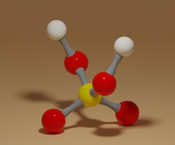 ArtStation - Sulfuric Acid H2SO4 Molecule | Resources
