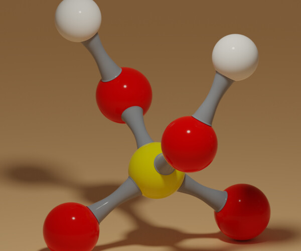 ArtStation - Sulfuric Acid H2SO4 Molecule | Resources