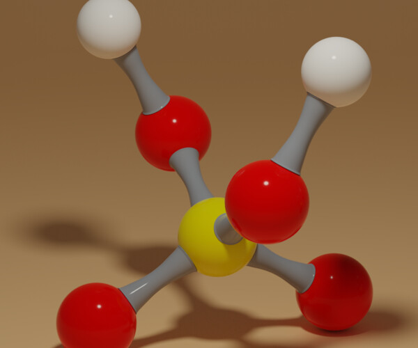 ArtStation - Sulfuric Acid H2SO4 Molecule | Resources