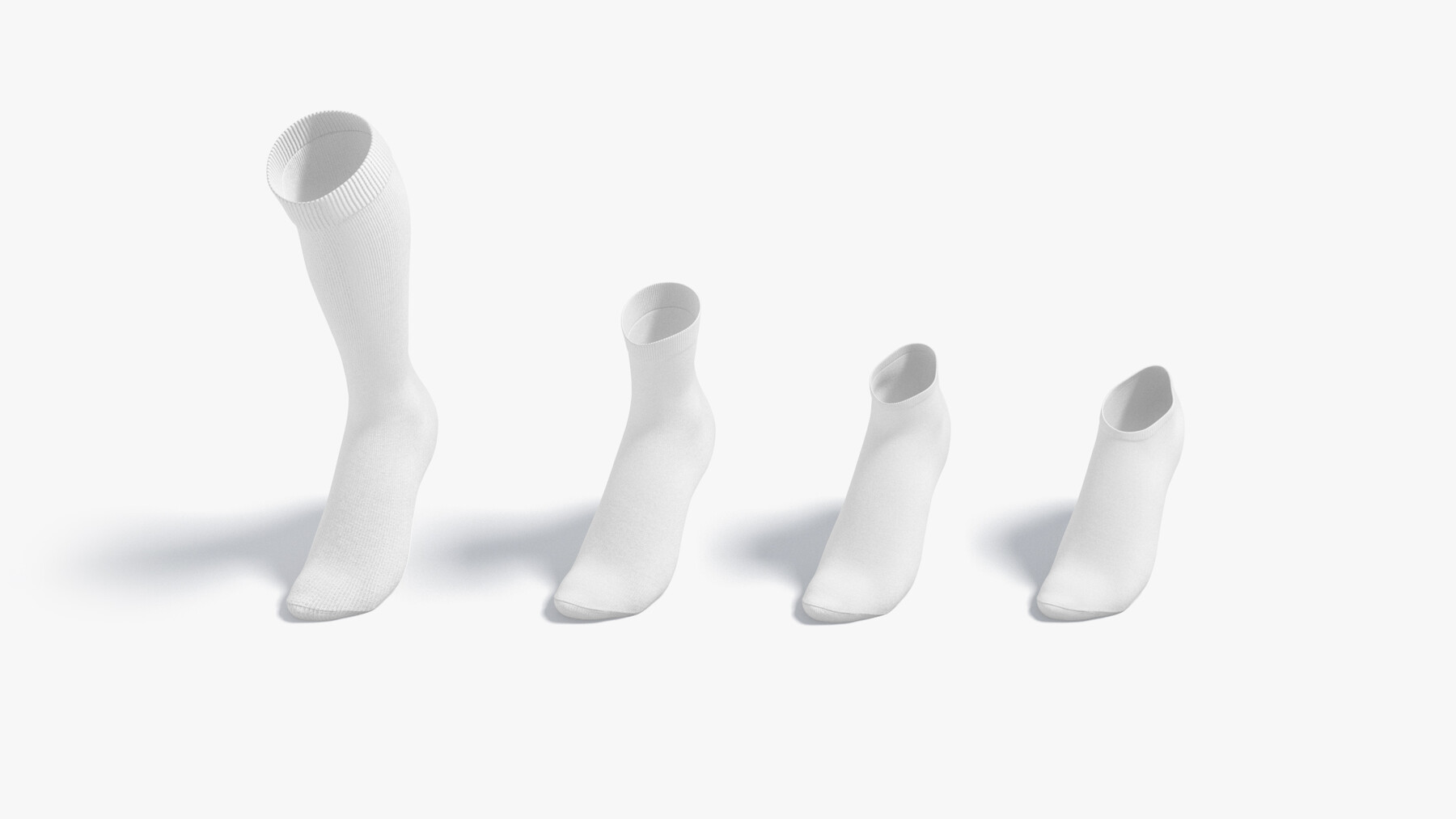 ArtStation - White Single Socks on tiptoe different shapes - fabric sox ...