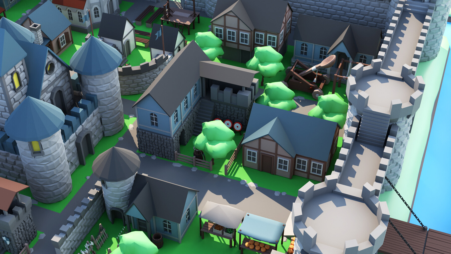 ArtStation - Tile pack castle Low-poly 3D model | Game Assets