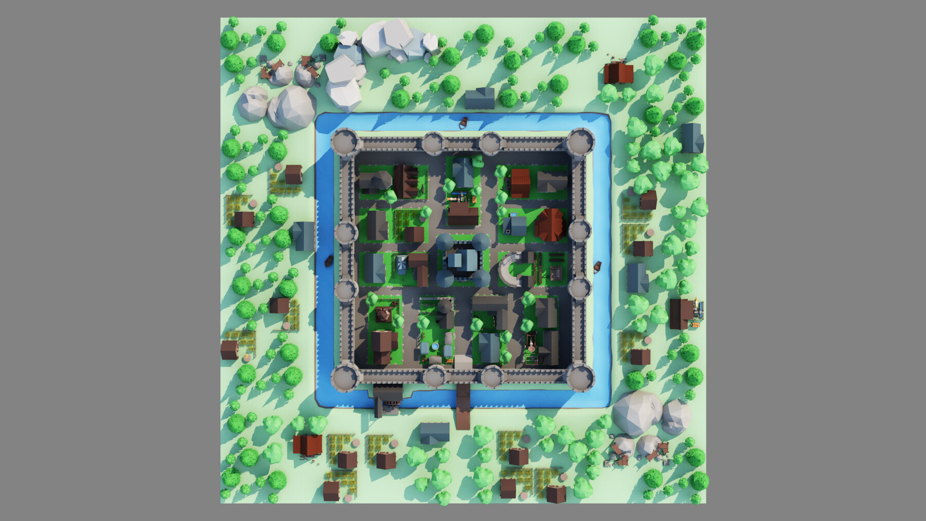 ArtStation - Tile pack castle Low-poly 3D model | Game Assets