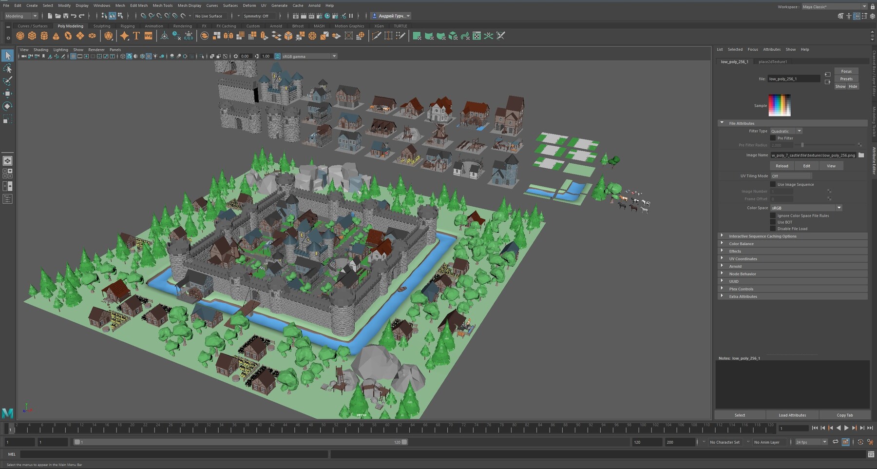ArtStation - Tile pack castle Low-poly 3D model | Game Assets