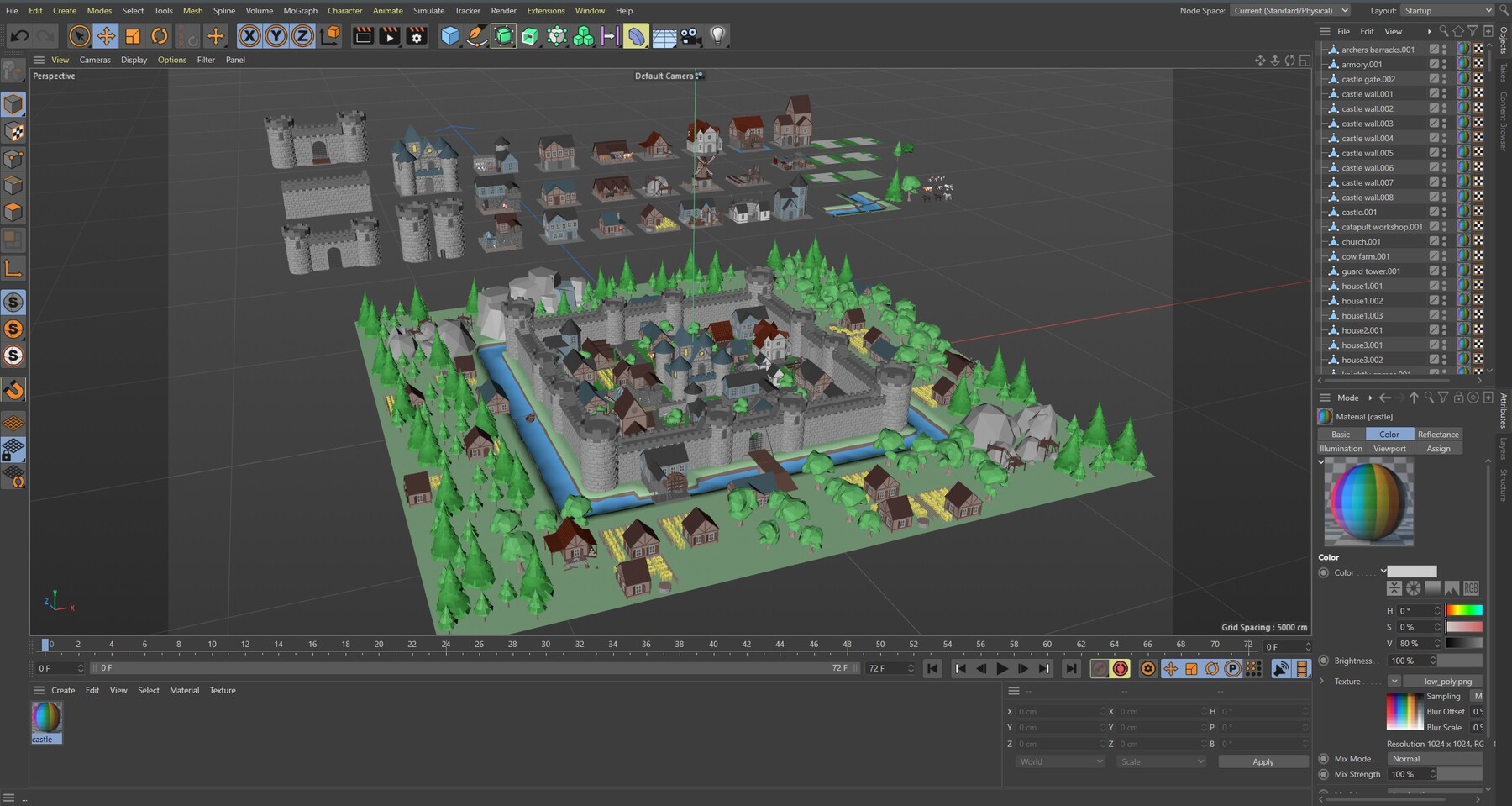 ArtStation - Tile pack castle Low-poly 3D model | Game Assets