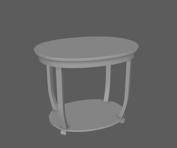 ArtStation - Art Deco British 2-Tier Oval Table in Walnut 1930s | Resources