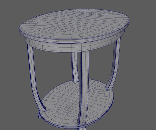 ArtStation - Art Deco British 2-Tier Oval Table in Walnut 1930s | Resources