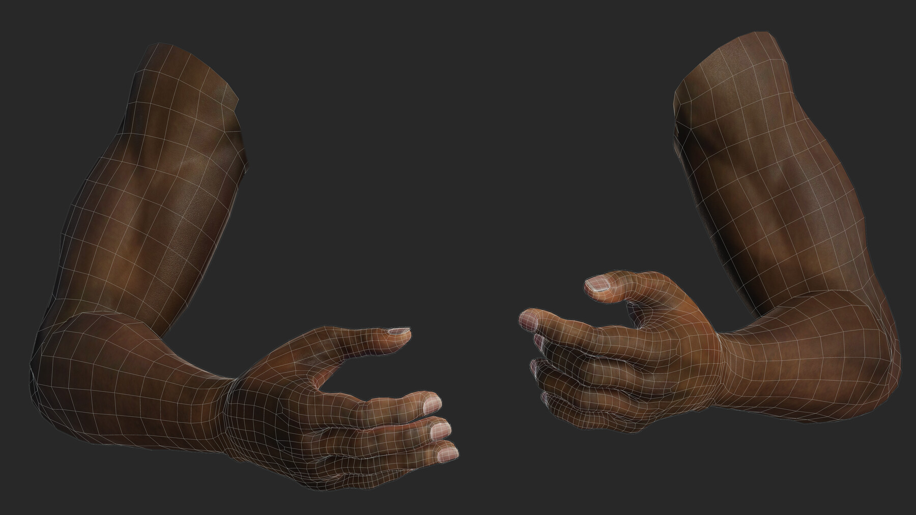 ArtStation - Black Realistic Hands left and right hand with 5 LODs Low ...