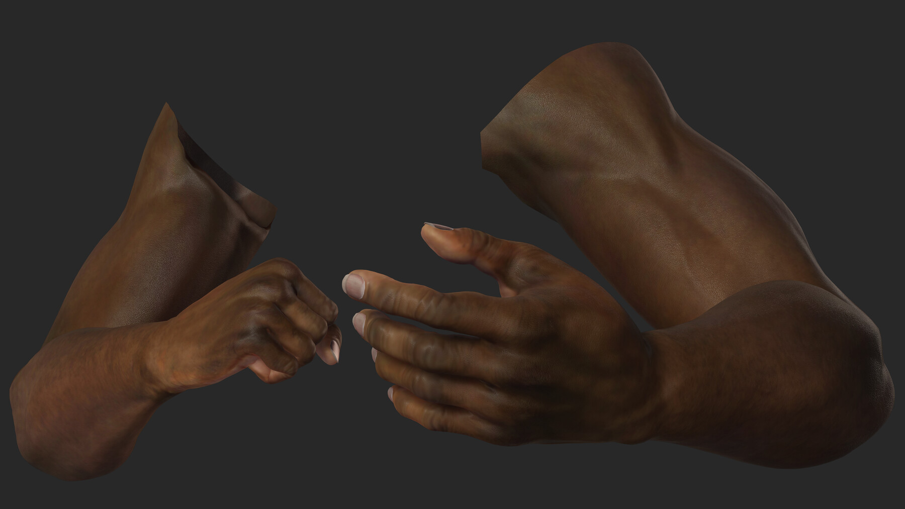 ArtStation - Black Realistic Hands left and right hand with 5 LODs Low ...