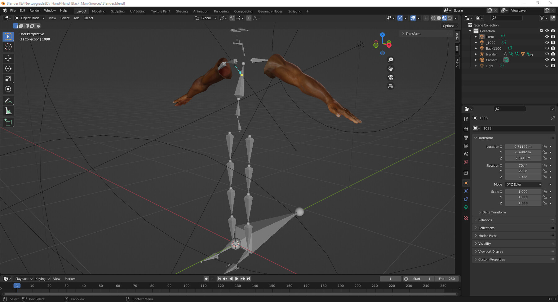 ArtStation - Black Realistic Hands left and right hand with 5 LODs Low ...