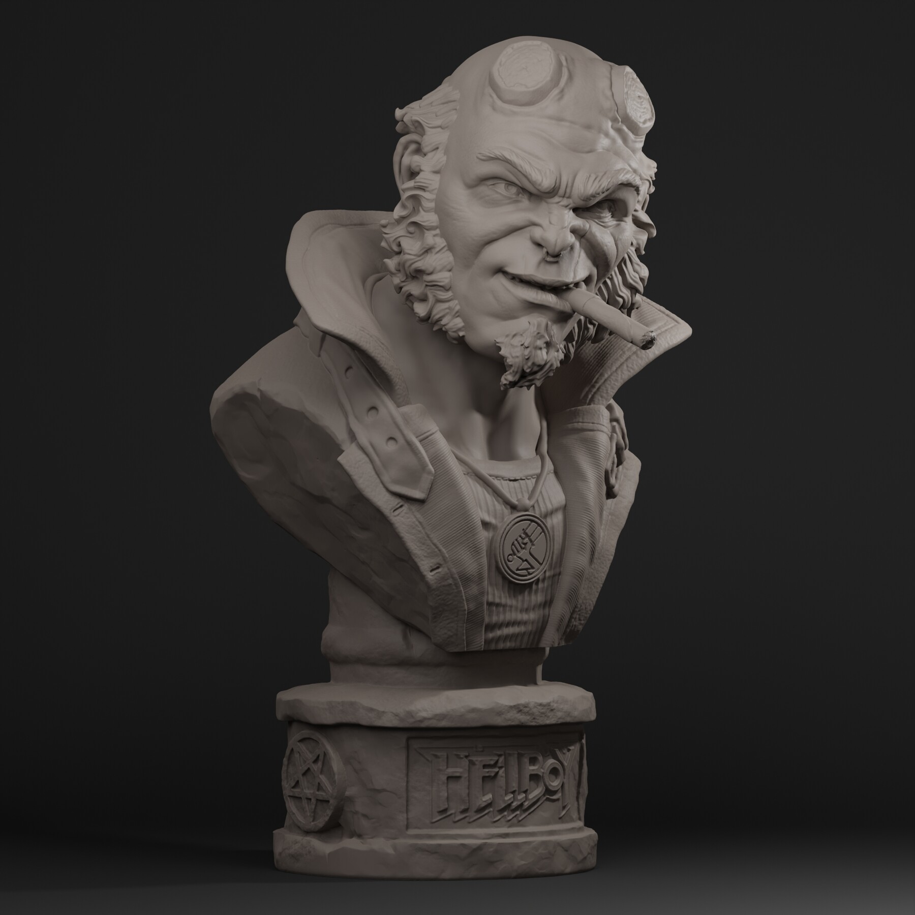 ArtStation - Hellboy bust miniature | Resources