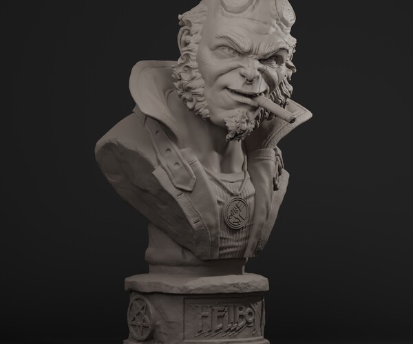 ArtStation - Hellboy bust miniature | Resources