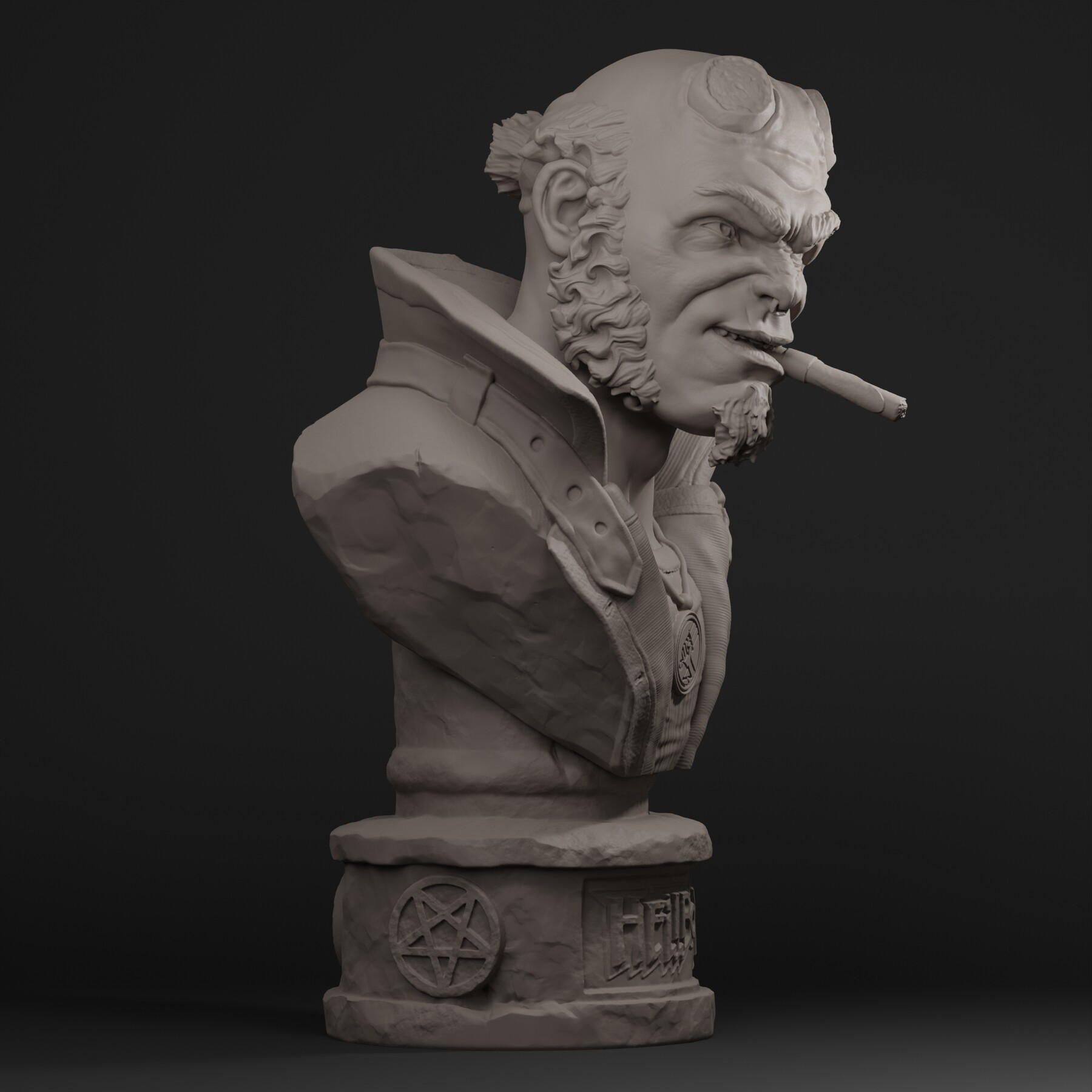 ArtStation - Hellboy bust miniature | Resources
