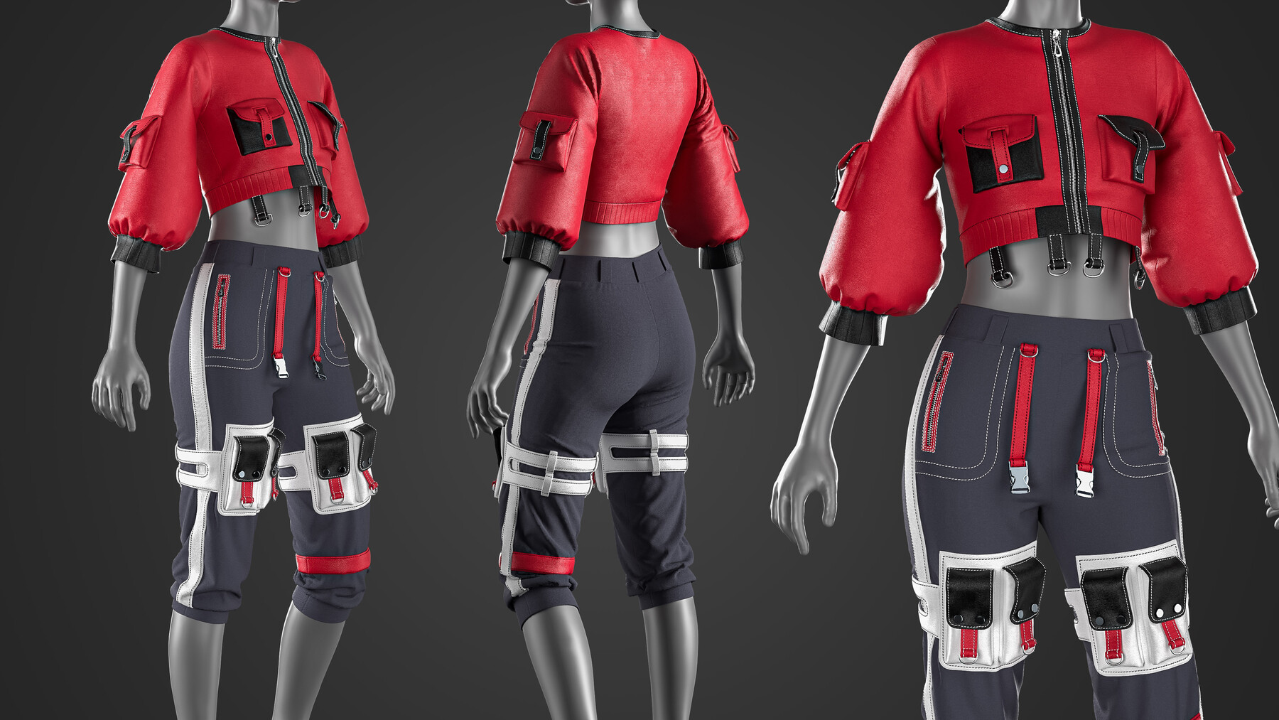 ArtStation - 3 TechWear + 3 In 1 + Clo3D/Marvelous + Video Tutorial + ZPRJ + OBJ Vol.01 | Game ...