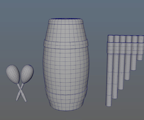 ArtStation - Musical instruments PBR game ready 3D model Low-poly ...