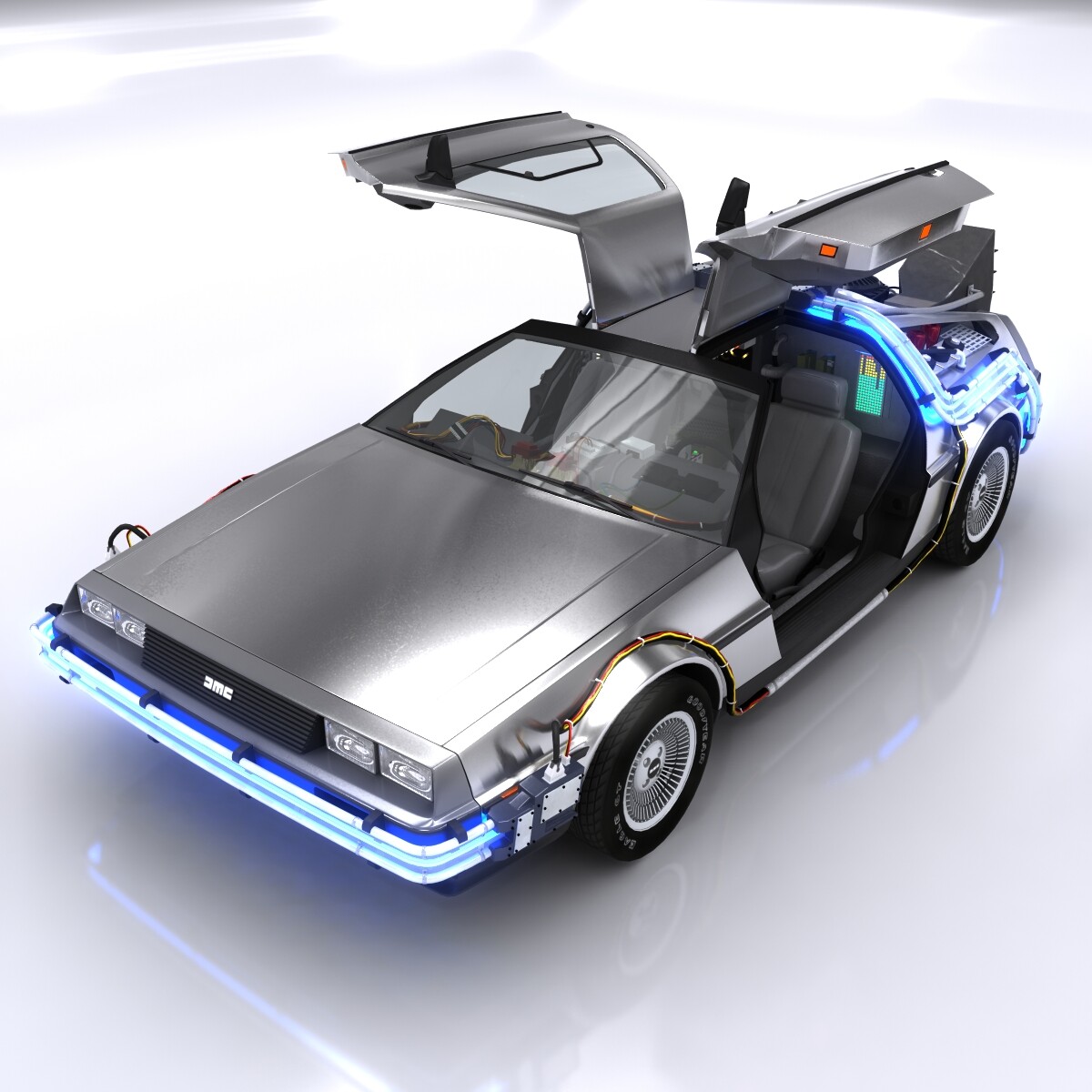 ArtStation - DeLorean Time Machine | Game Assets