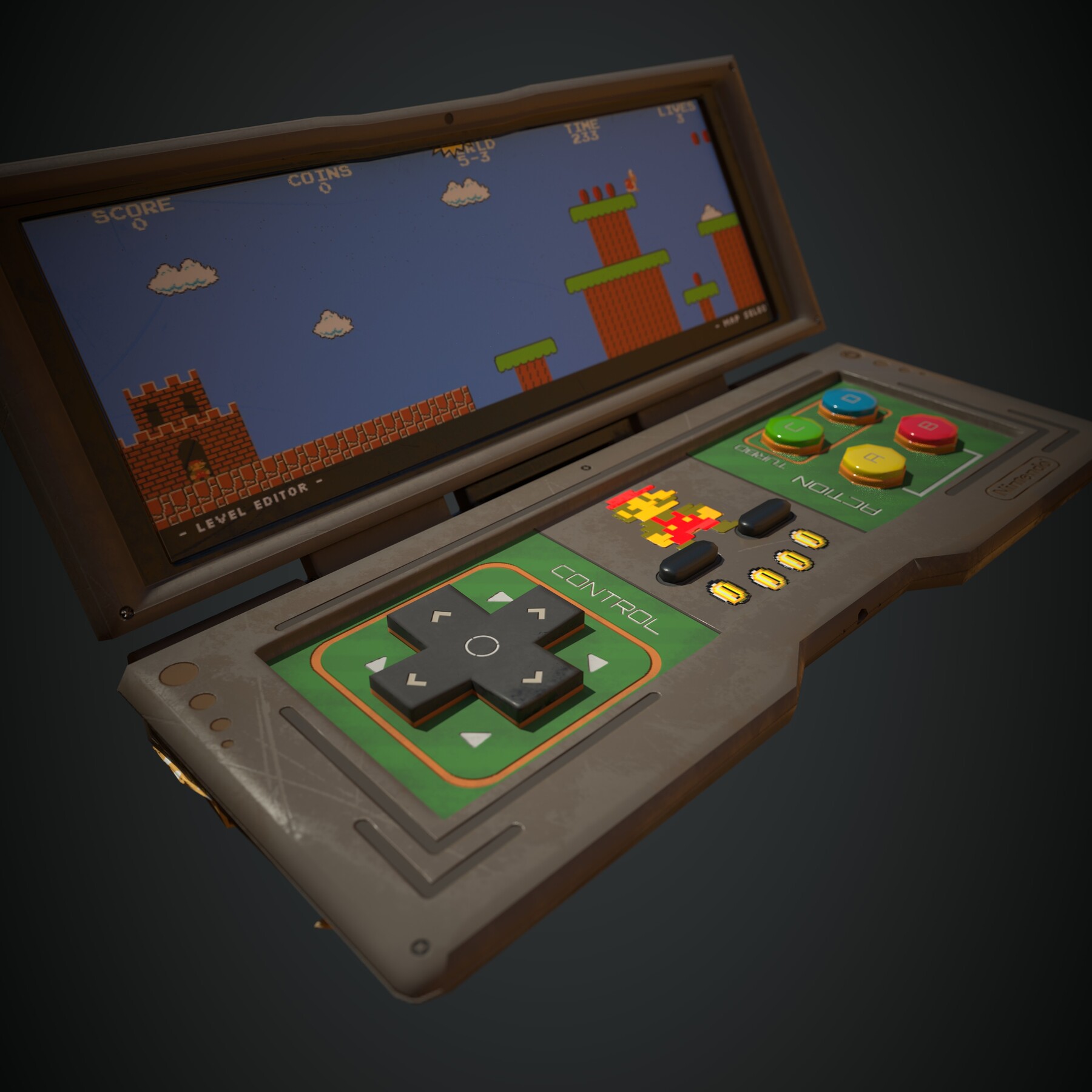 ArtStation - RetroConsole Nintetdo (Mario Edition) (low-poly) | Game Assets