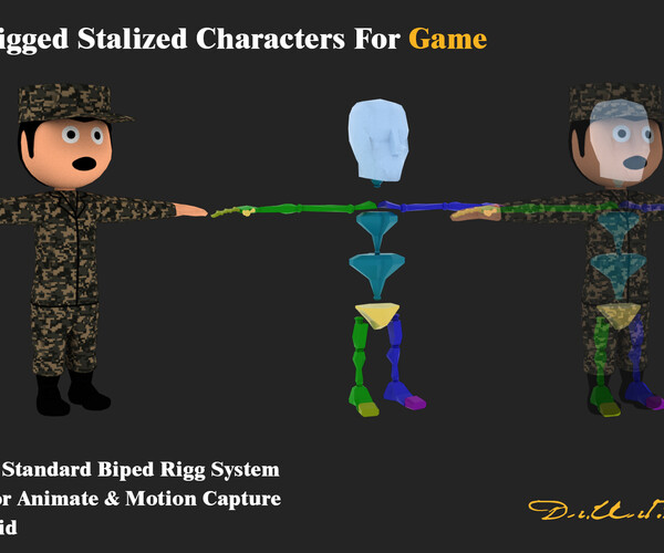 ArtStation - 8 Rigged stalized Characters for Game | Game Assets