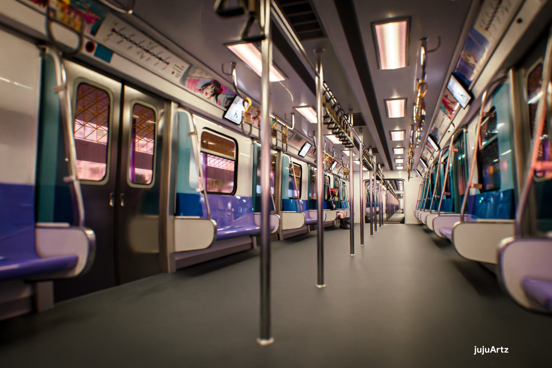 ArtStation - Train Middle Car Interior & Exterior Filipino LRT 2 ...