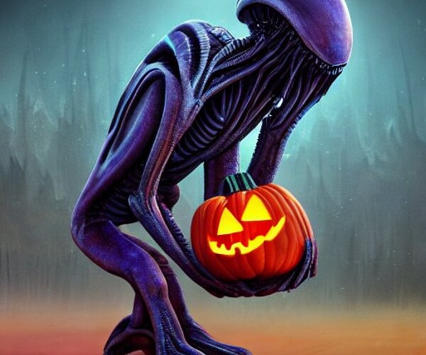 ArtStation - Alien Halloween Pumpkin 4k | Artworks
