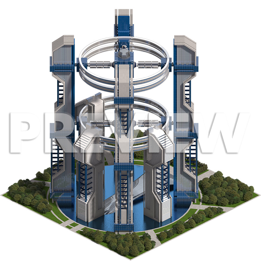 ArtStation - Architecture (Tile#0022, 2x2) – Dimetric Projection ...