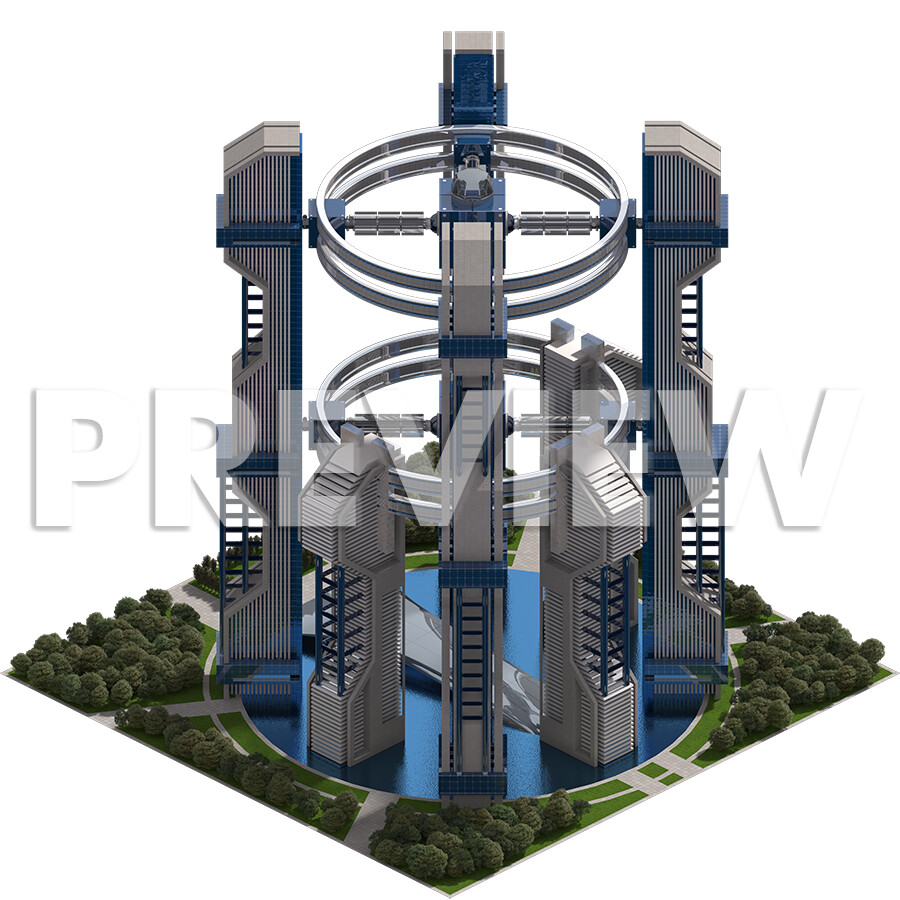 ArtStation - Architecture (Tile#0022, 2x2) – Dimetric Projection ...