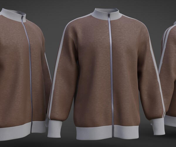 ArtStation - Male Tracksuit sweatshirt - Sports Jacket 3D Model | Resources