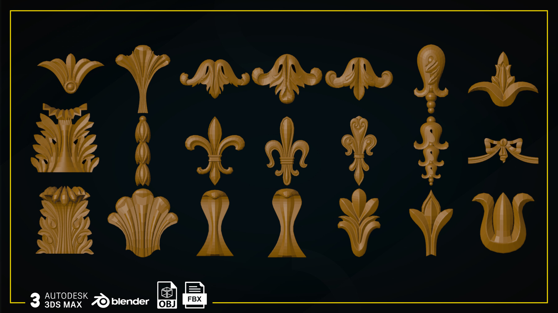 ArtStation - 200 Ornament 3D Models | Resources