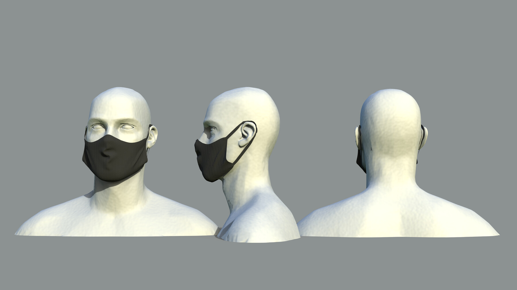 ArtStation - Face Mask Low Poly With UV Vol.1 | Game Assets